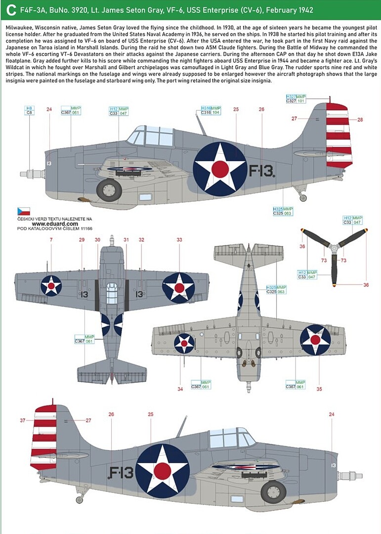 Midway F4F3 & F4F4 Wildcats Fighter Dual Combo -- Plastic Model ...