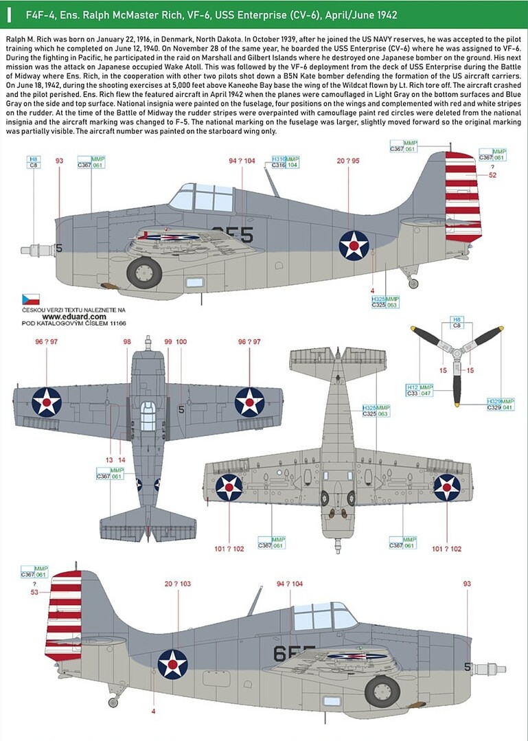 Midway F4F3 & F4F4 Wildcats Fighter Dual Combo -- Plastic Model ...