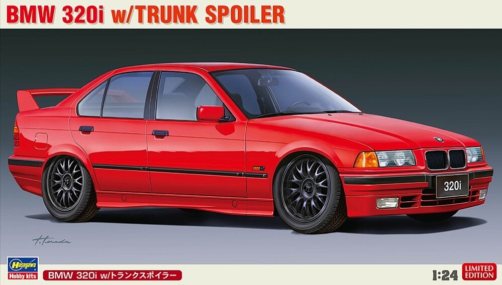 BMW 320i w/trunk spoiler -- Plastic Model Car Vehicle Kit -- 1/24 Scale ...