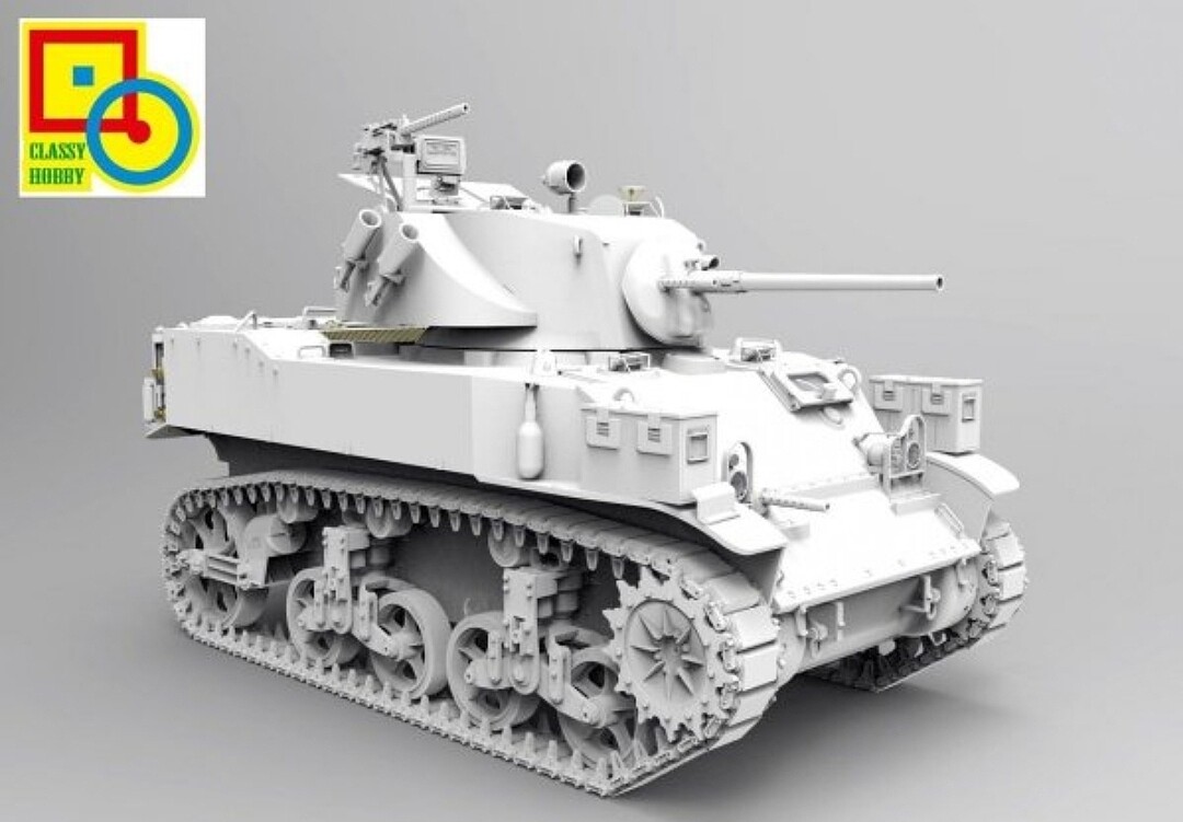 British M5A1 Stuart VI Light Tank -- Plastic Model Military Vehicle Kit ...