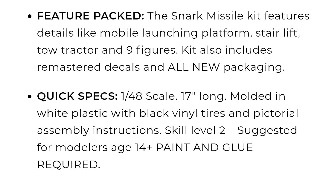 Snark Missile -- Plastic Model Missile -- 1-48 Scale -- #1250 pictures ...