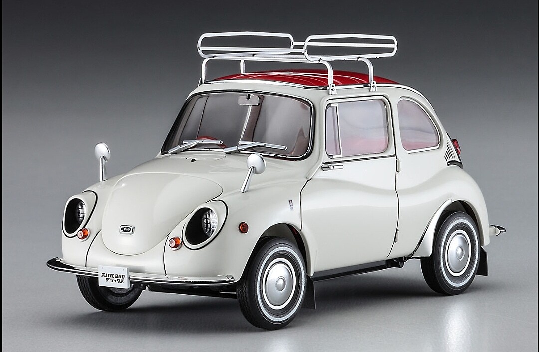 Subaru 360 Deluxe Car w/Roof Carrier -- Plastic Model Car Vehicle Kit ...
