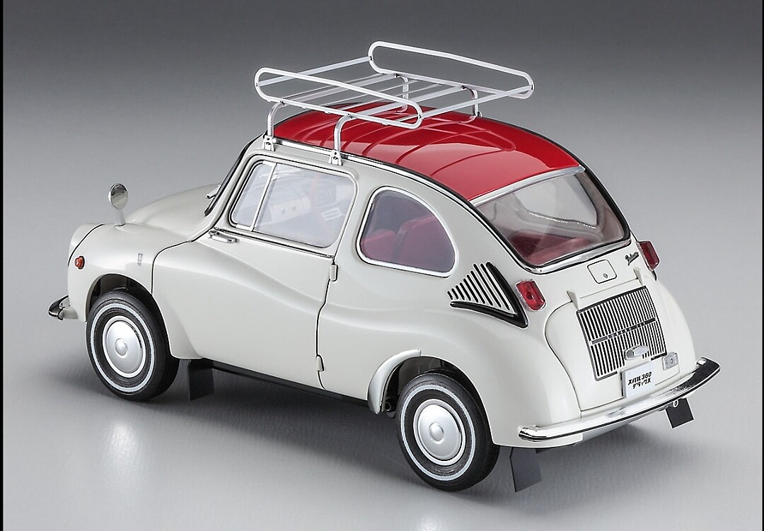 Subaru 360 Deluxe Car w/Roof Carrier -- Plastic Model Car Vehicle Kit ...