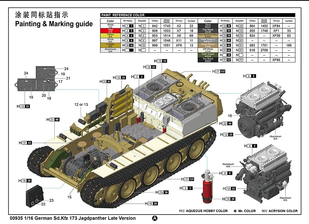 Tiger I Late Prod. w/ Zimmerit & Interior -- Plastic Model Military ...