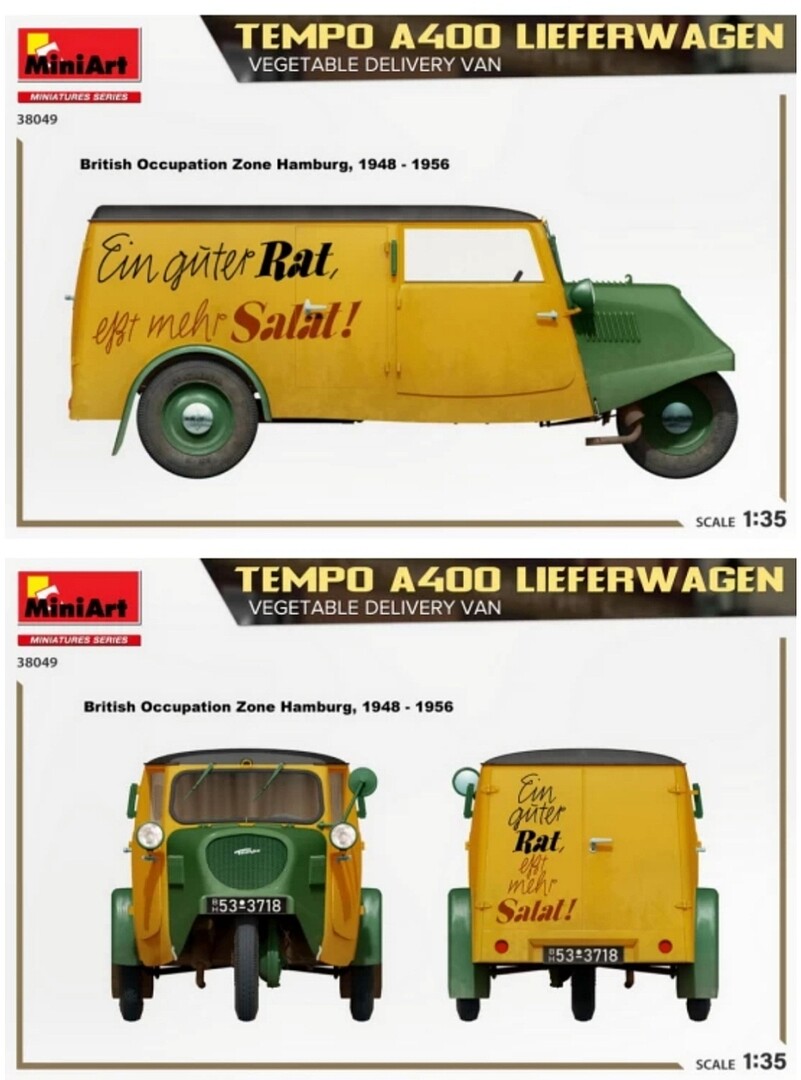 German Tempo A400 Lieferwagen Vegetable Delivery Van -- Plastic Model ...