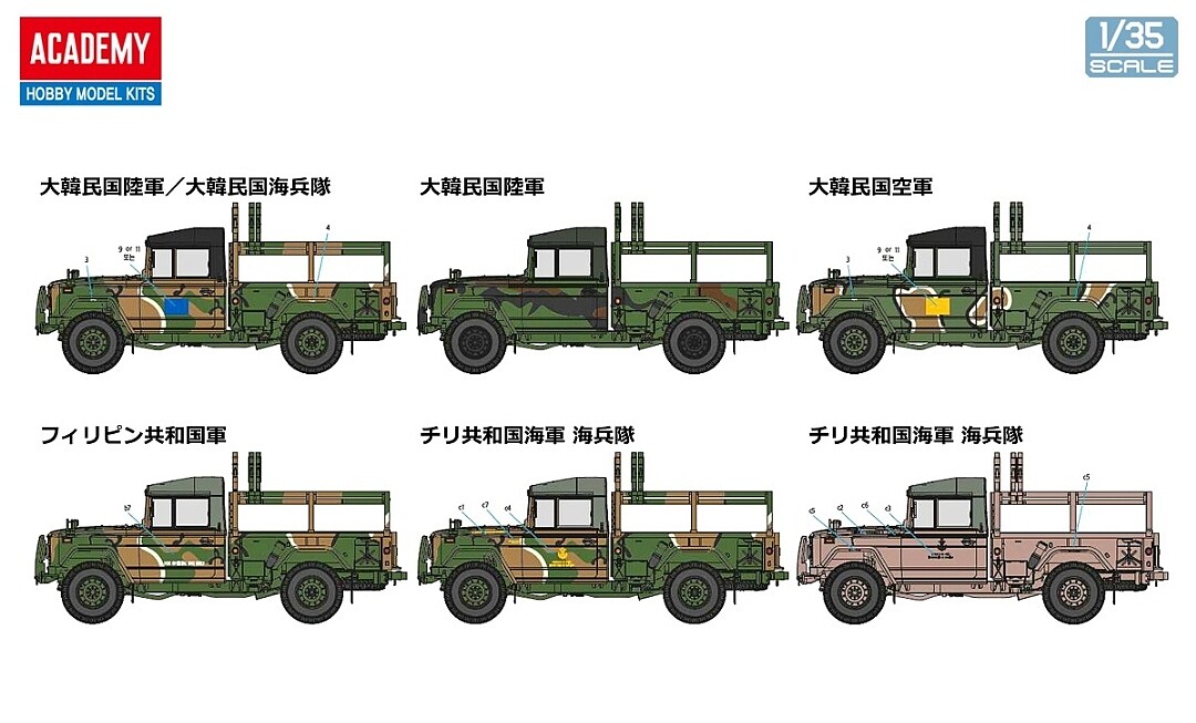 K311A1 ROK Army Light Utility Truck -- Plastic Model Military Truck Kit ...