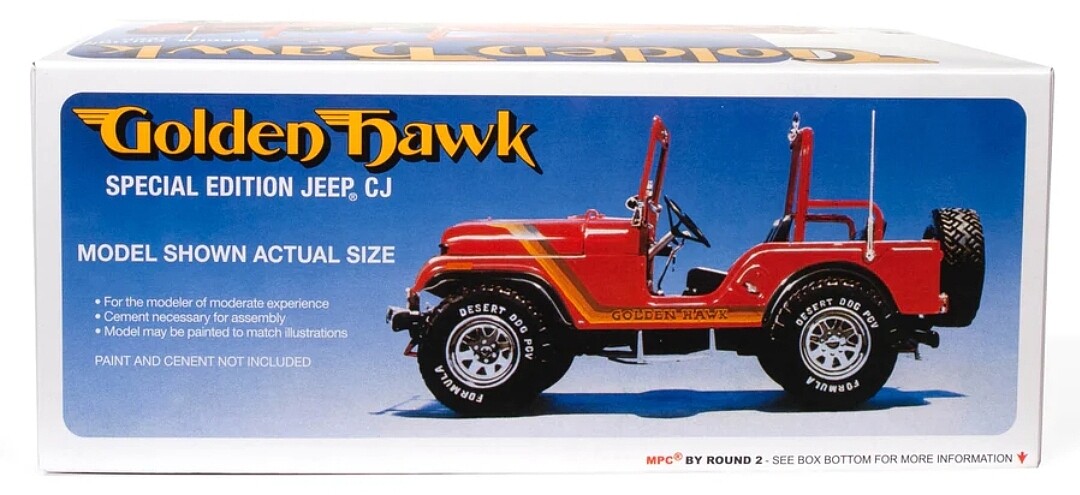 1/25 1981 CJ5 Golden Hawk Jeep -- Plastic Model Jeep Kit -- 1/25 Scale ...