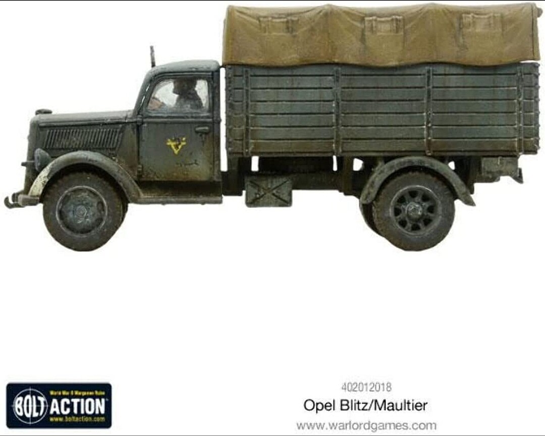 28mm Bolt Action- WWII Opel Blitz/Maultier German Truck (Plastic ...