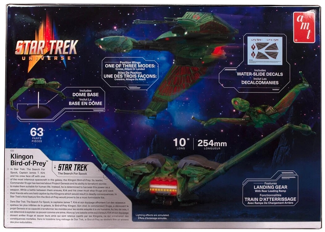 Star Trek Klingon Bird of Prey -- Science Fiction Plastic Model Kit ...