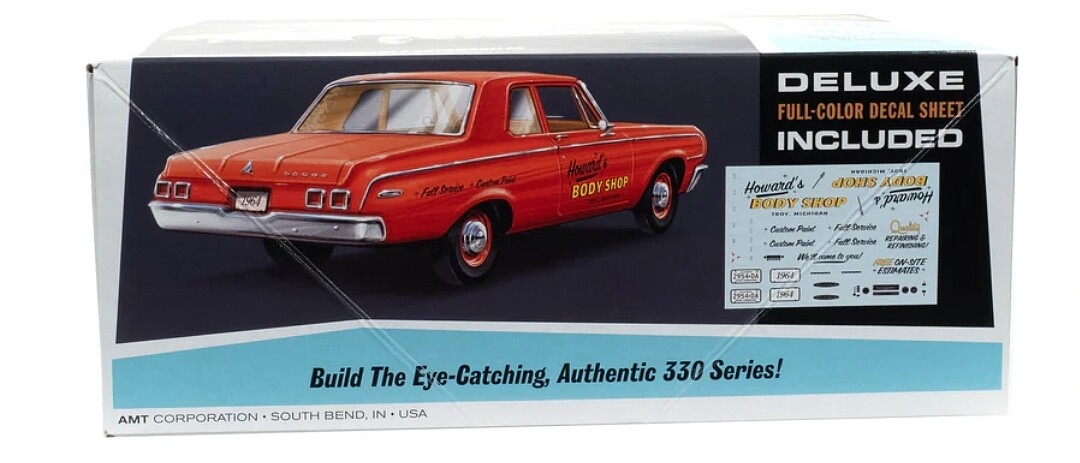 1964 Dodge 330 -- Plastic Model Car Vehicle Kit -- 1/25 Scale -- #1366 ...