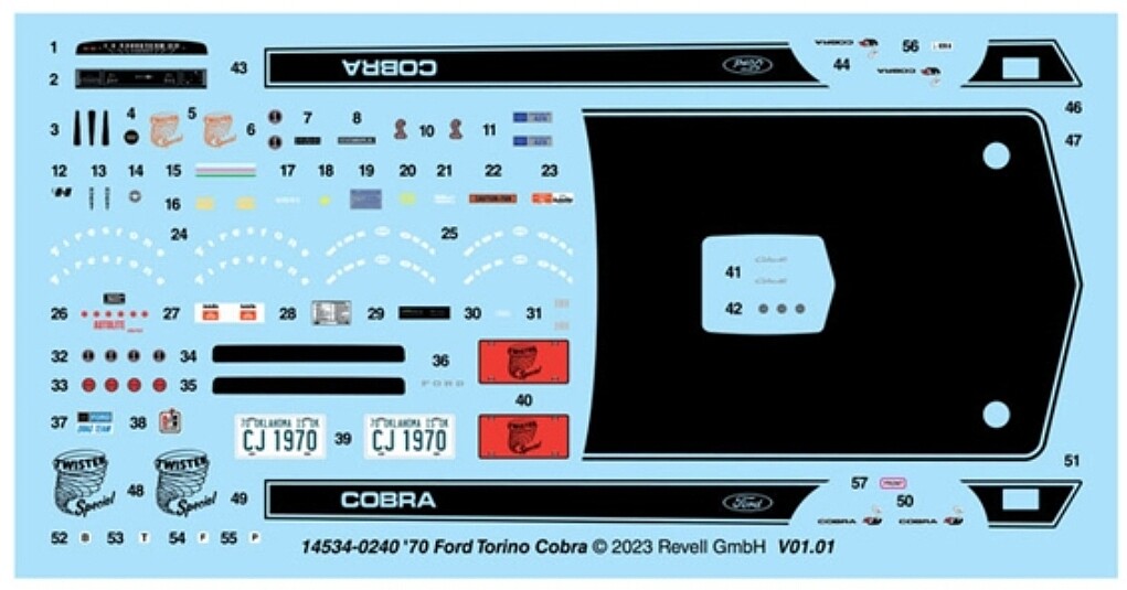 1970 Ford Torino Cobra -- Plastic Model Car Kit -- 1/24 Scale ...