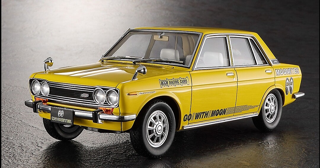 Datsun Bluebird 1600 SSS Mooneyes -- Plastic Model Car Vehicle Kit -- 1 ...
