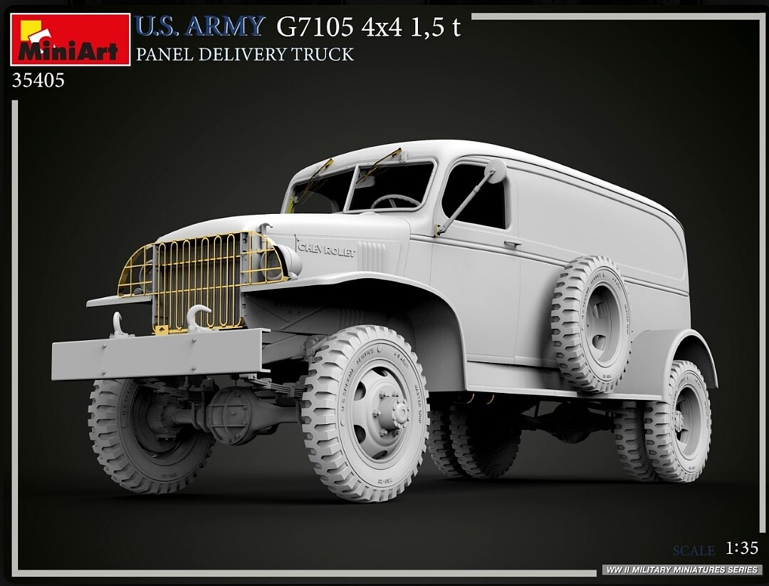 US Army G7105 4x4 1.5 ton Panel Truck -- Plastic Model Truck Kit -- 1/ ...