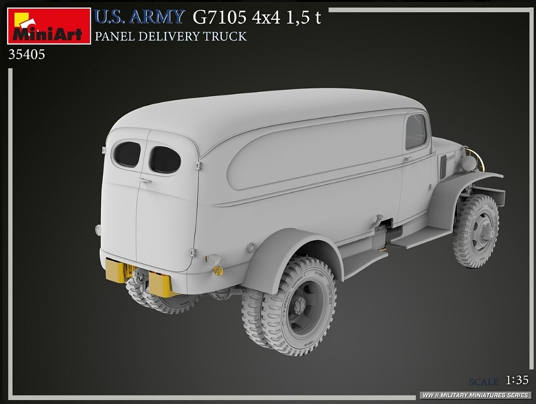US Army G7105 4x4 1.5 ton Panel Truck -- Plastic Model Truck Kit -- 1/ ...