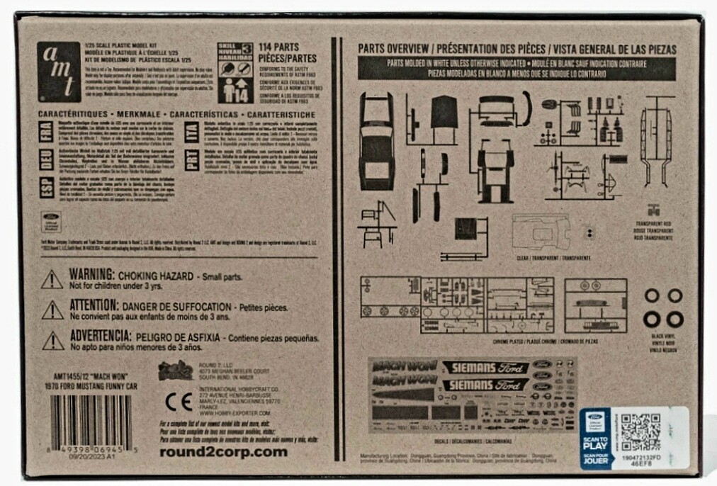 '70 Ford Mustang Funny Car Mach Won -- Plastic Model Car Vehicle Kit ...