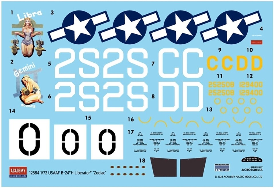 B-24H Liberator Zodiac USAAF -- Plastic Model Airplane Kit -- 1/72 ...