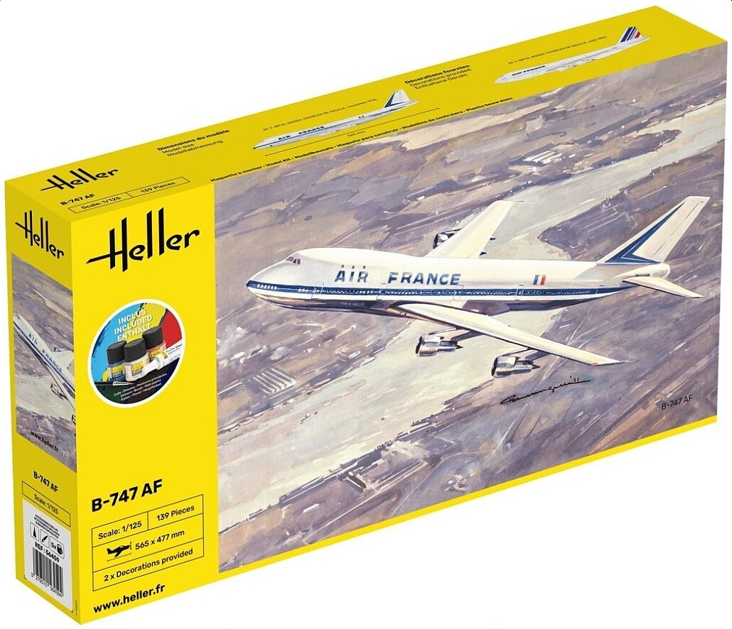 Boeing 747 Air France starter set -- Plastic Model Airplane Kit -- 1/ ...