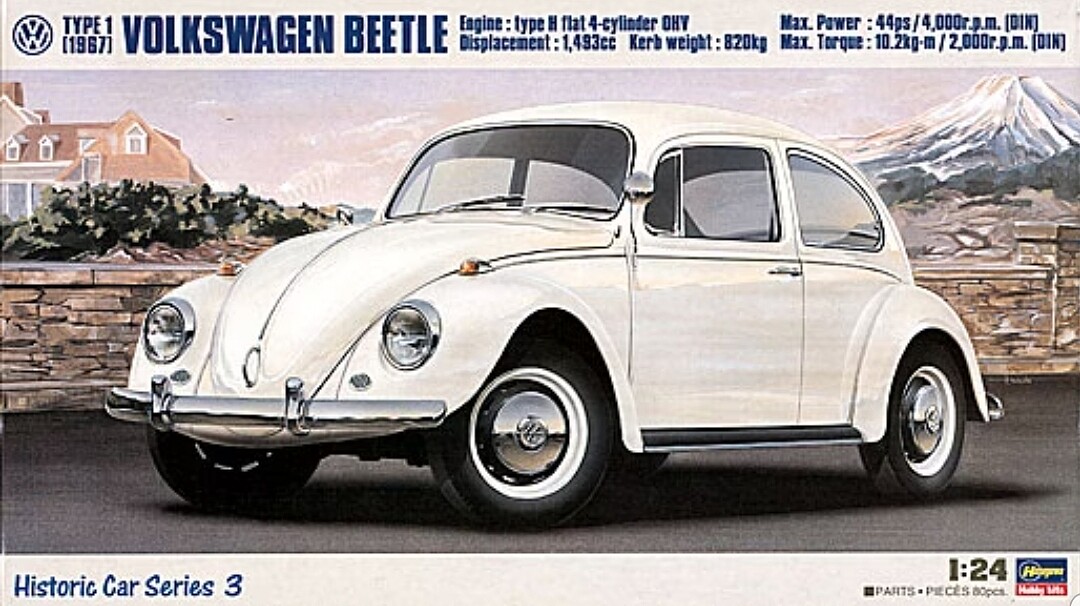 '67 Volkswagen Beetle -- Plastic Model Car Kit -- 1/24 Scale -- #21203 ...