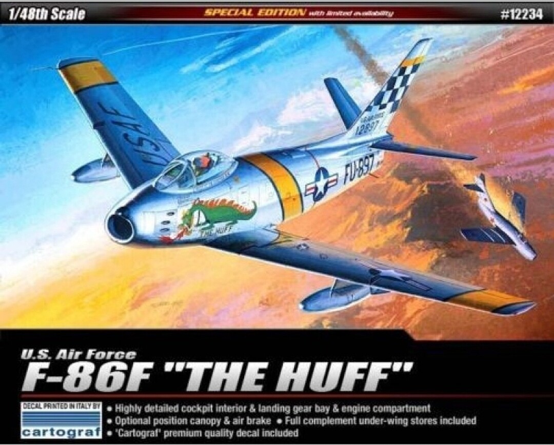 F-86F The Huff -- Plastic Model Airplane Kit -- 1/48 Scale -- #12234 ...