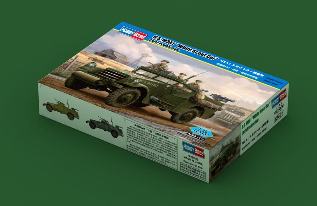 M3A1 White Scout Car -- Plastic Model Military Vehicle Kit -- 1/35 ...