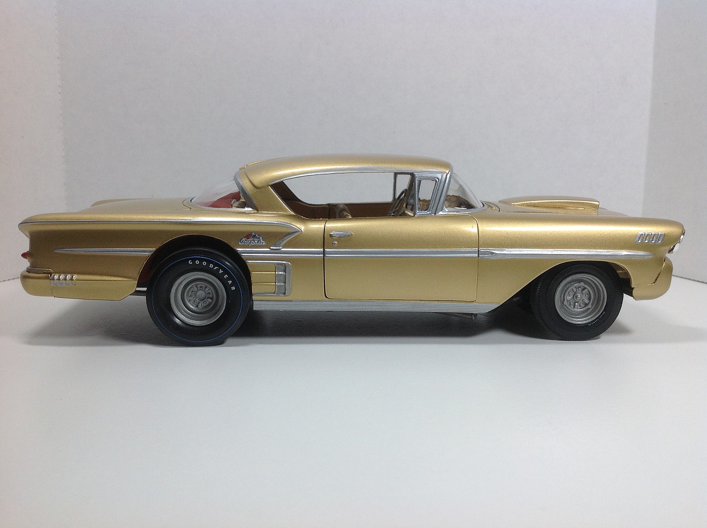 1958 Chevy Impala Molded in Gold -- Plastic Model Car Kit -- 1/25 Scale ...