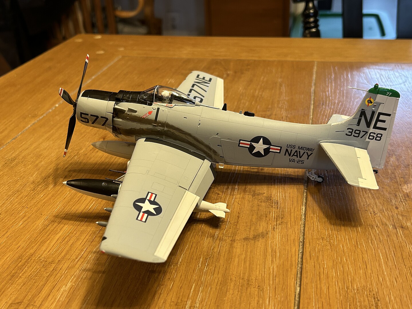 Douglas Skyraider AD-6 Attack Aircraft -- Plastic Model Airplane Kit ...