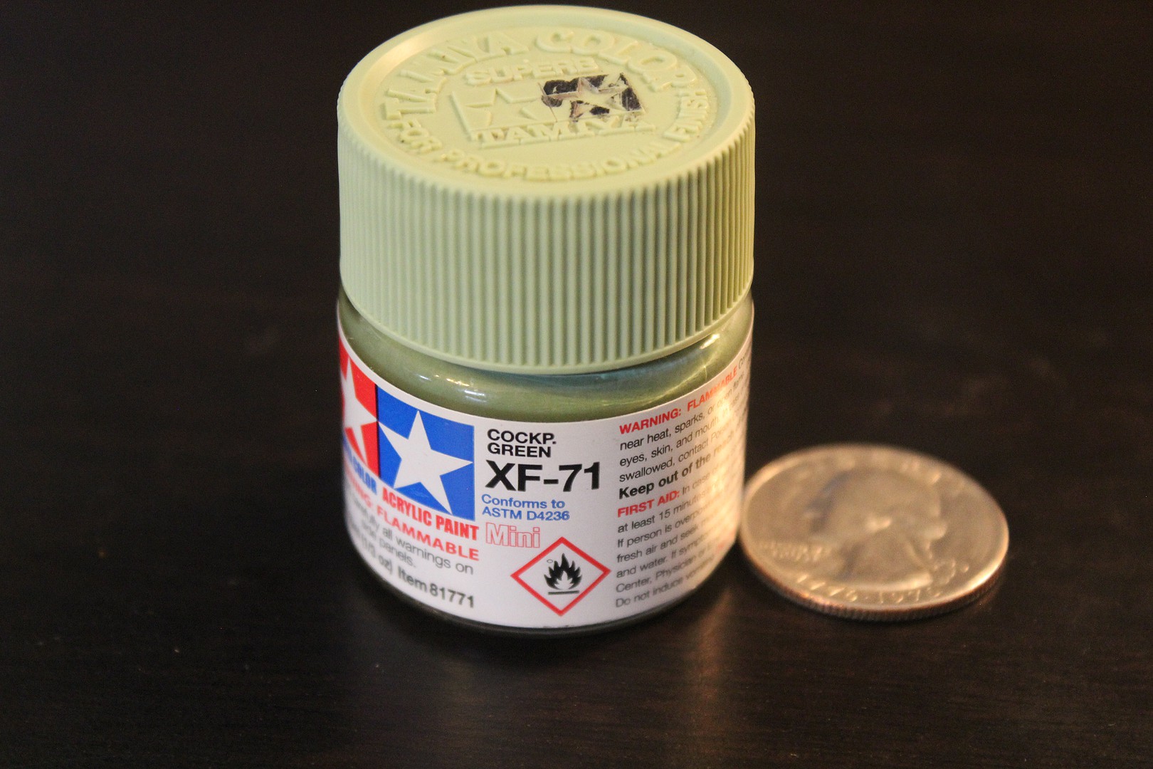 Acrylic Mini XF71 Cockpit Green 1/3 oz -- Hobby and Model Acrylic Paint ...