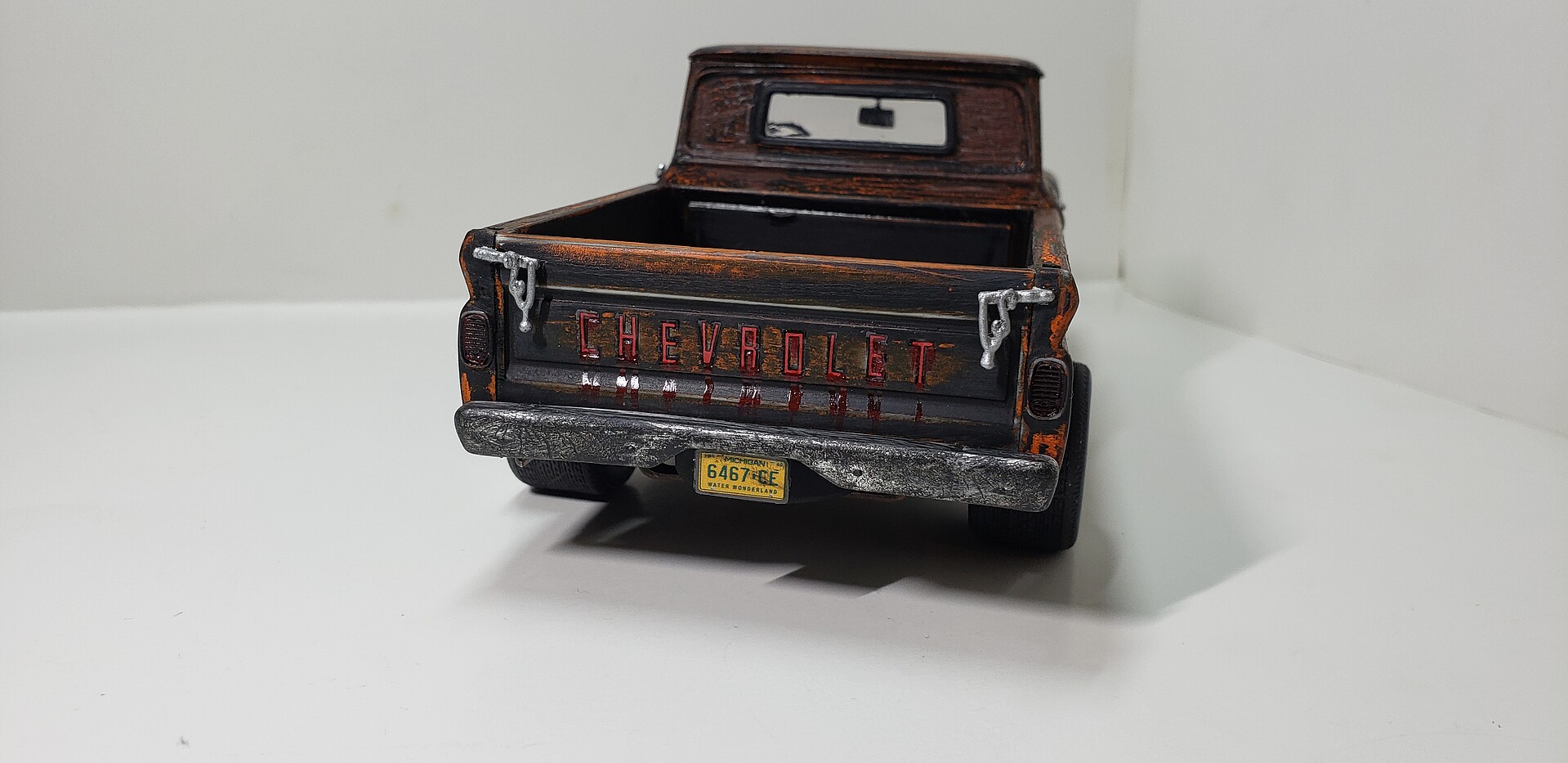 1960 Chevy Custom Fleetside Pickup with Go Kart -- Plastic Model Truck ...
