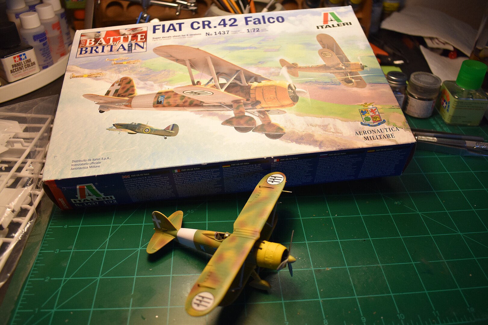 Fiat CR42 Falco BiPlane Fighter -- Plastic Model Airplane Kit -- 1/72 ...