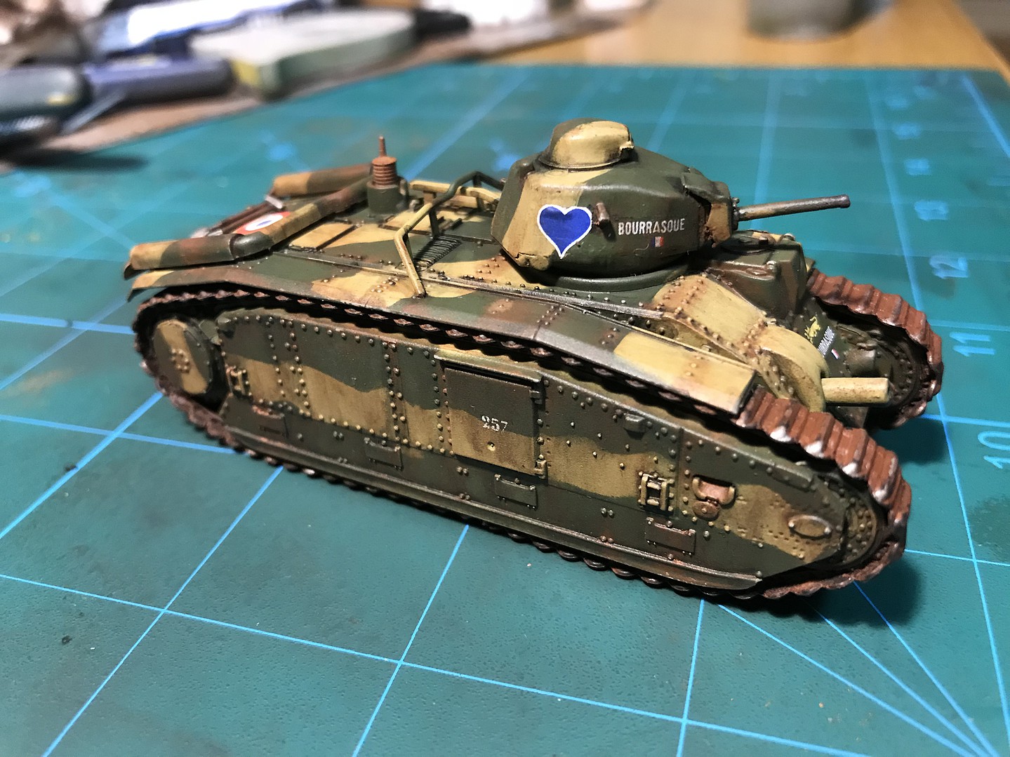 French Char B1 Tank -- Plastic Model Military Vehicle -- 1/72 Scale ...