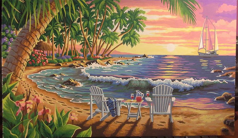 Sunset Beach -- Paint By Number Kit -- #73-91444 pictures by donnaheyward