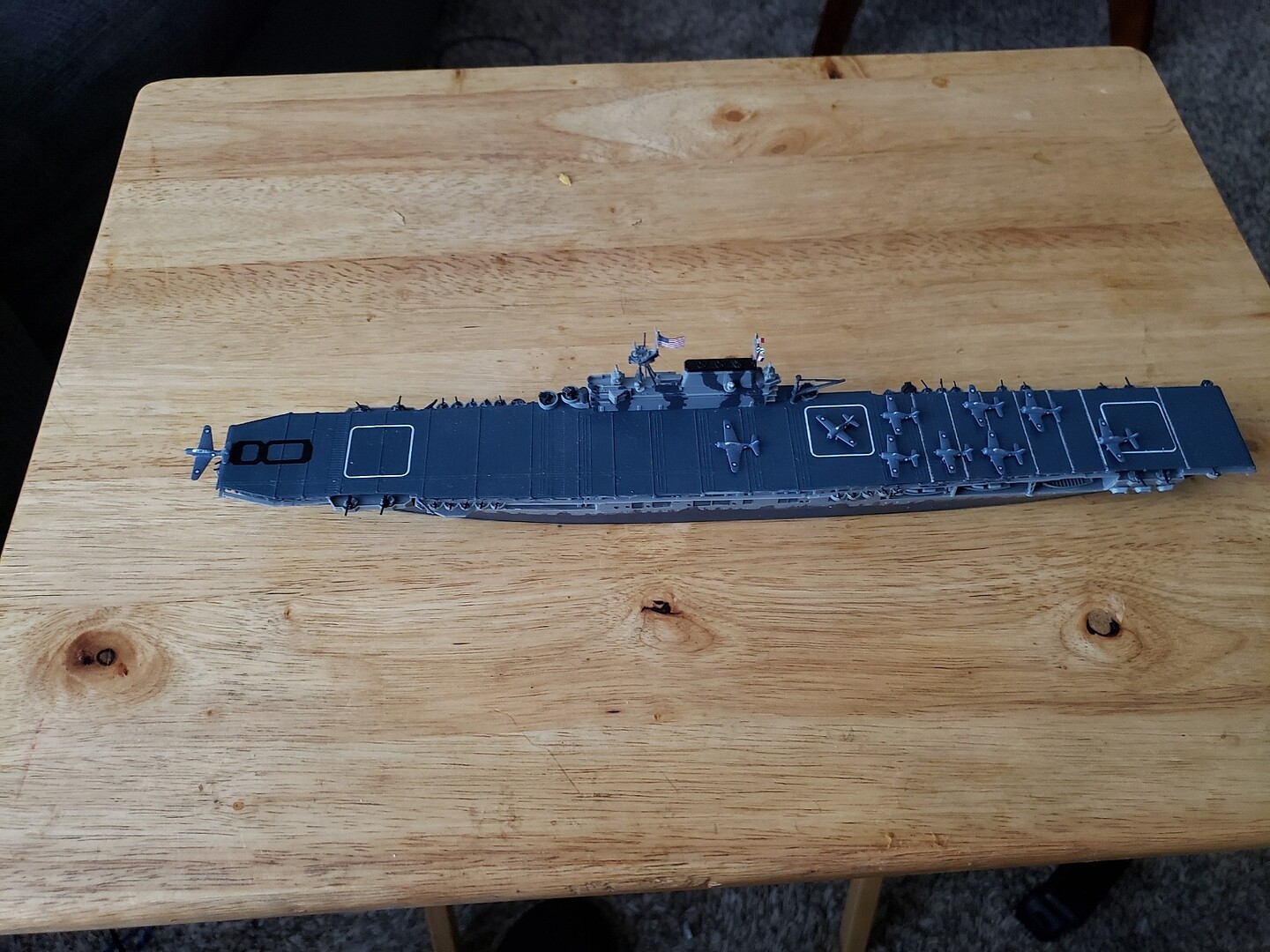 USS Hornet Aircraft Carrier Waterline -- Plastic Model Military Ship ...