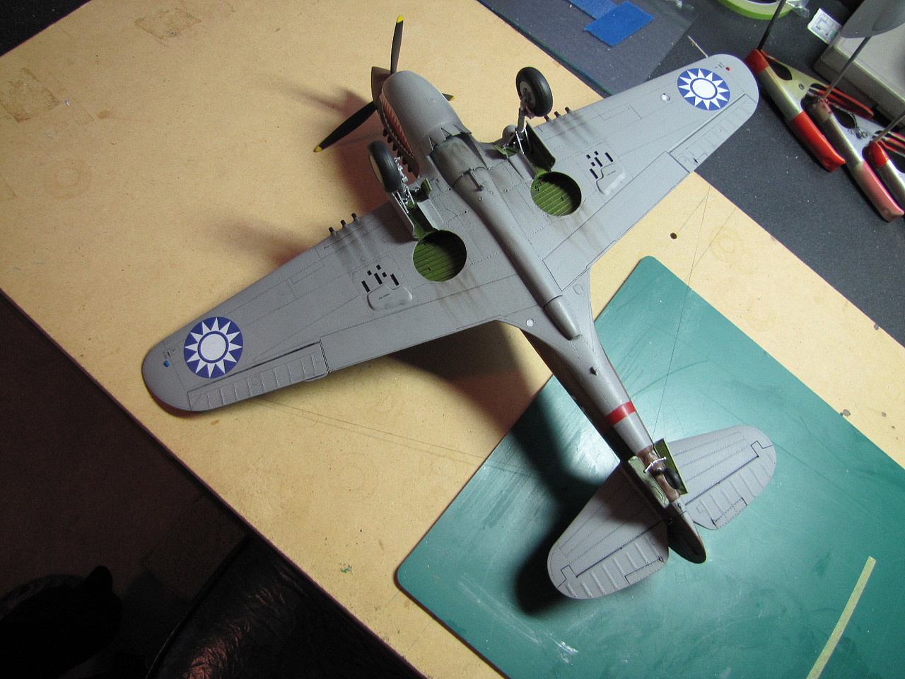 P40E Warhawk Texas Longhorn USAAF Fighter -- Plastic Model Airplane Kit ...