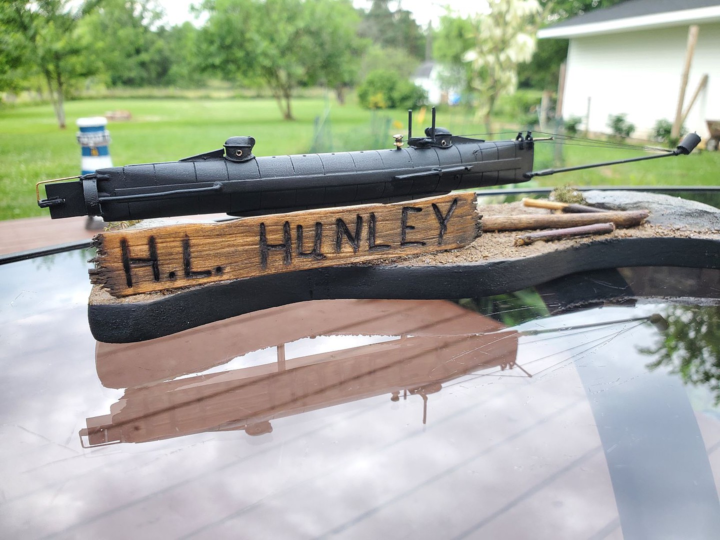 H.L. Hunley Confederate Submarine (11-1/2''L) -- Resin Model Submarine ...