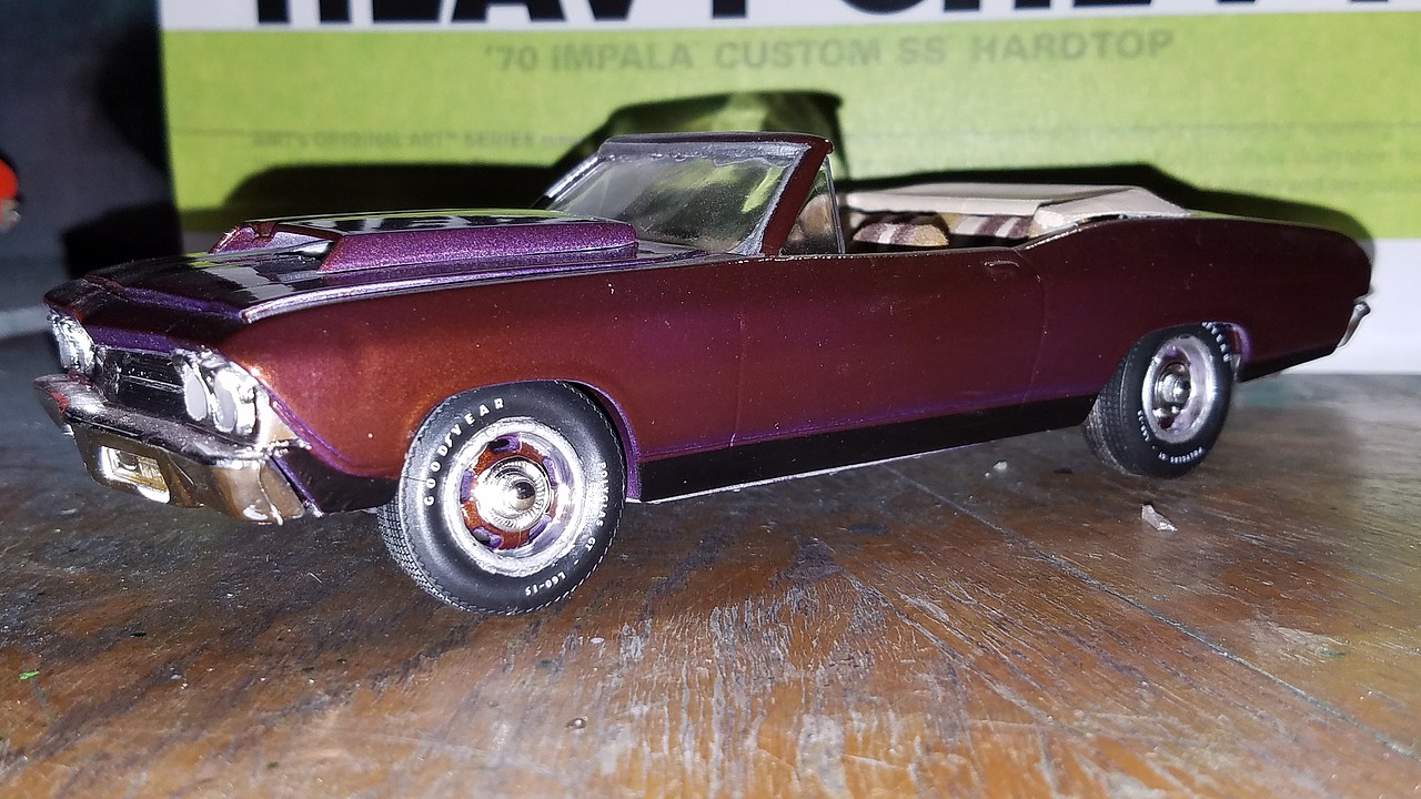 1969 CHEVELLE CONVERTIBLE -- Plastic Model Car Truck Vehicle Kit -- 1/ ...
