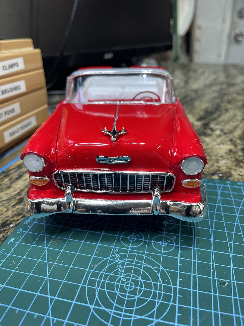 1955 Chevy Bel Air Convertible -- Plastic Model Car Kit -- 1/16 Scale ...