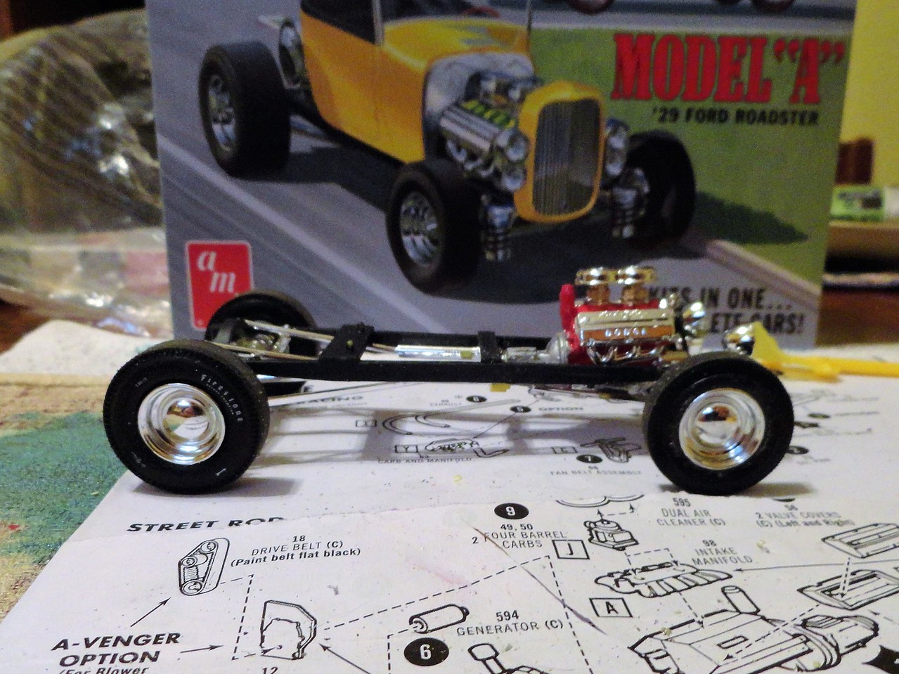 1929 Ford Model A Roadster -- Plastic Model Car Kit -- 1/25 Scale ...