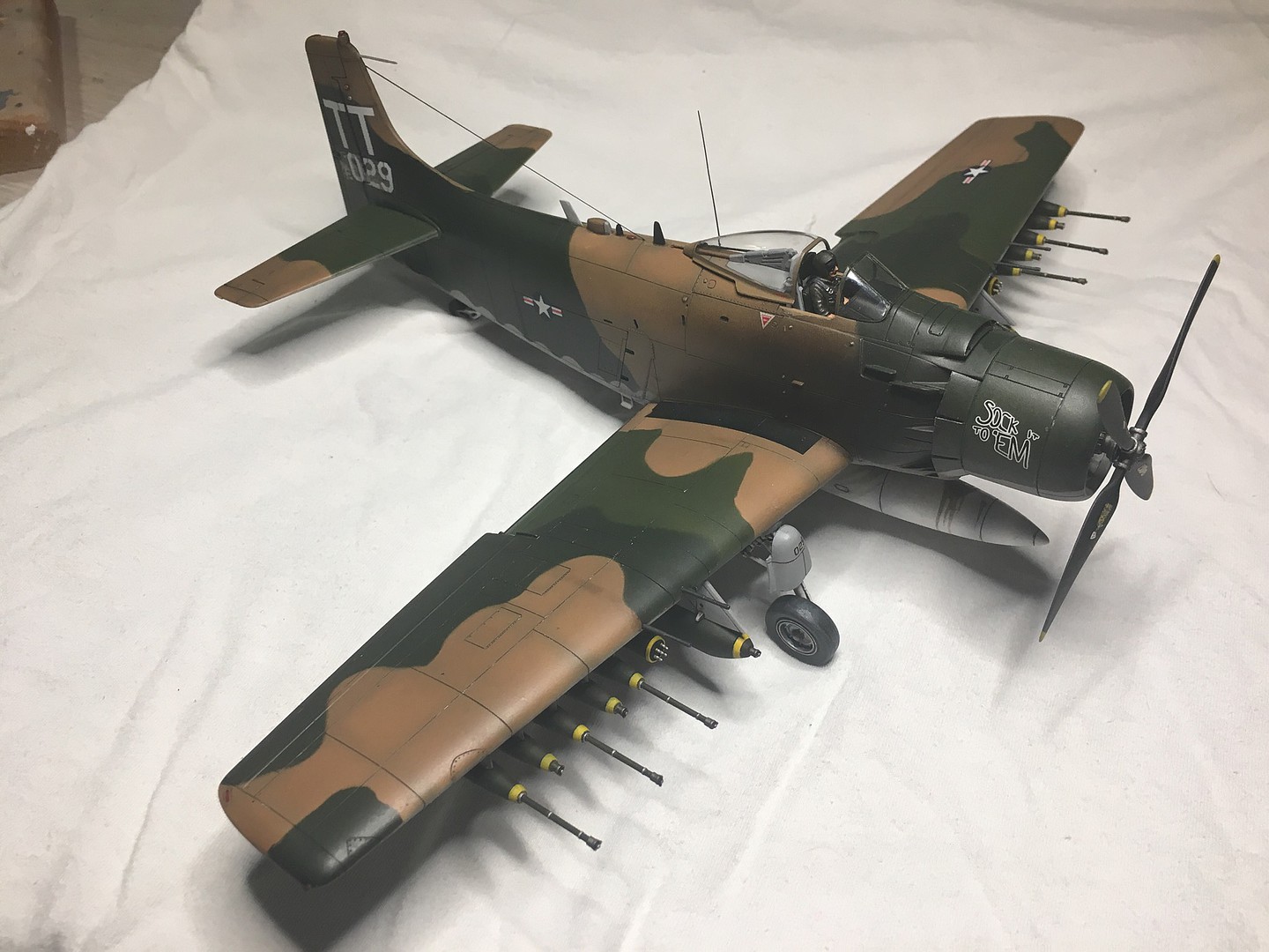 Douglas A-1J Skyraider USAF Attack Aircraft -- Plastic Model Airplane ...