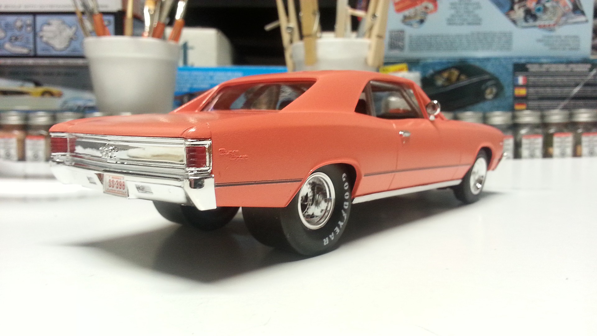1967 Chevy Chevelle Pro Street Car -- 1/25 Scale -- Plastic Model Car ...