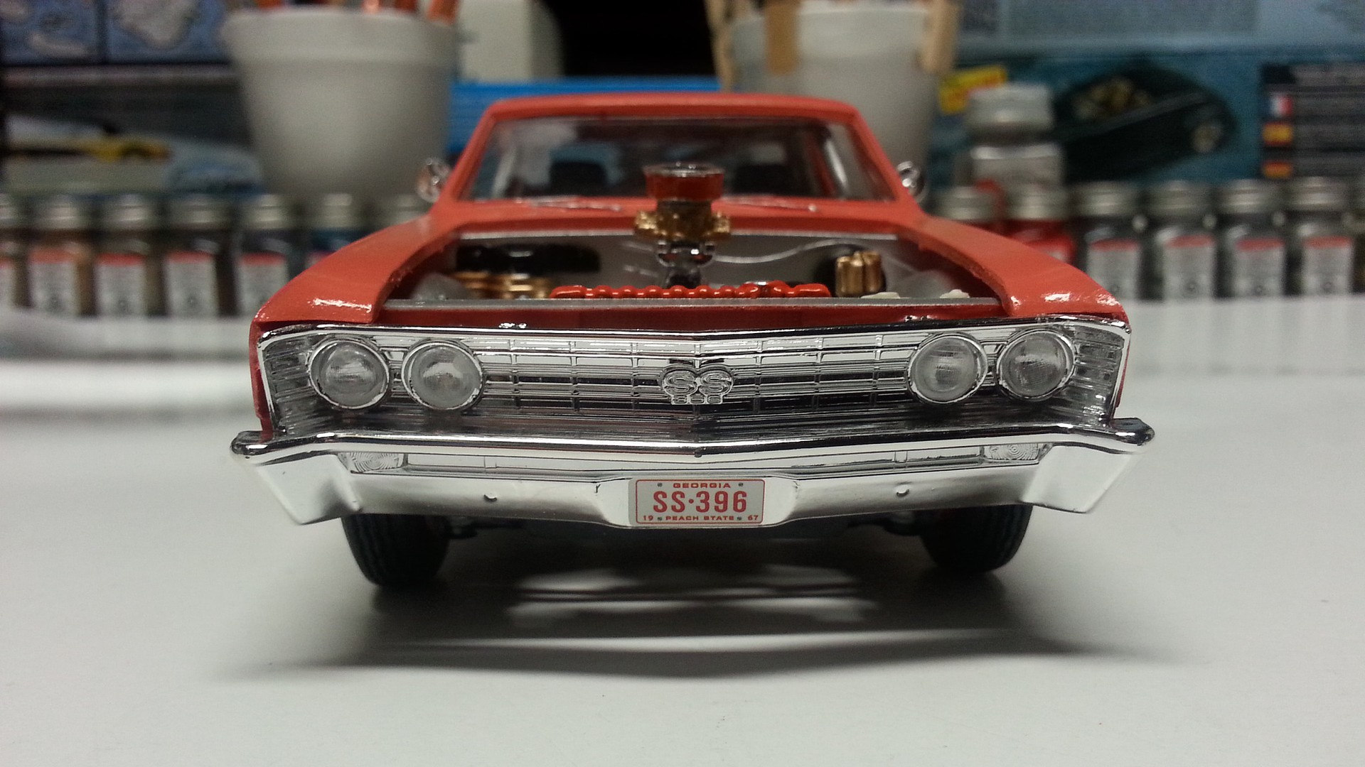 1967 Chevy Chevelle Pro Street Car -- 1/25 Scale -- Plastic Model Car ...