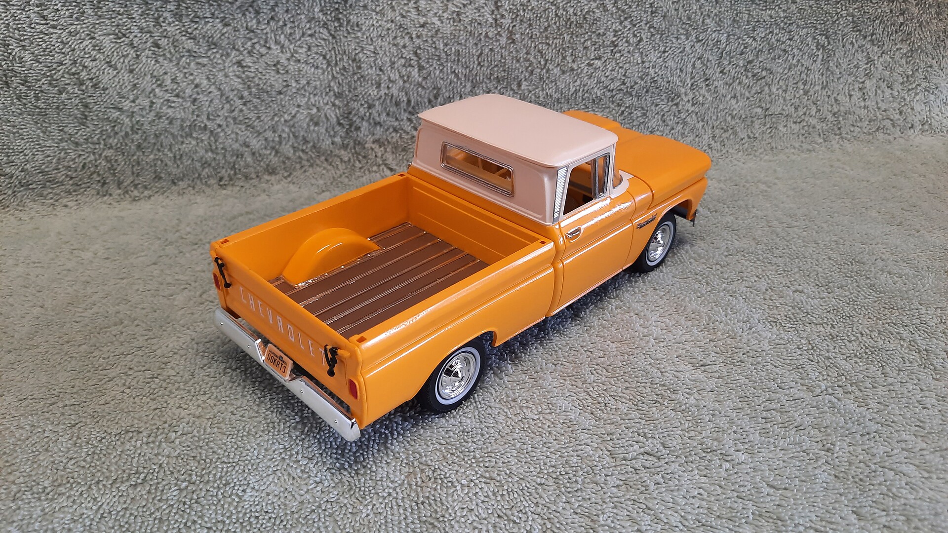 1960 Chevy Custom Fleetside Pickup with Go Kart -- Plastic Model Truck ...