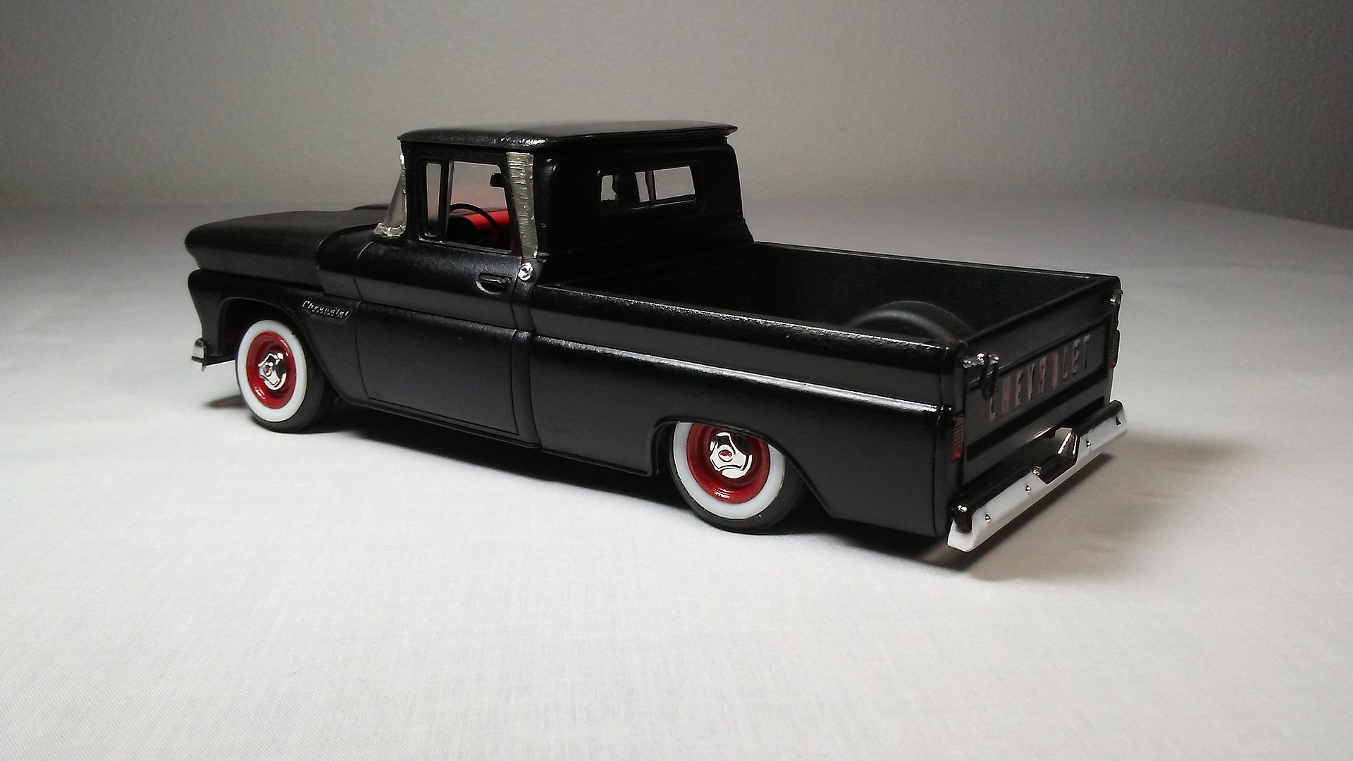 1960 Chevy Custom Fleetside Pickup with Go Kart -- Plastic Model Truck ...