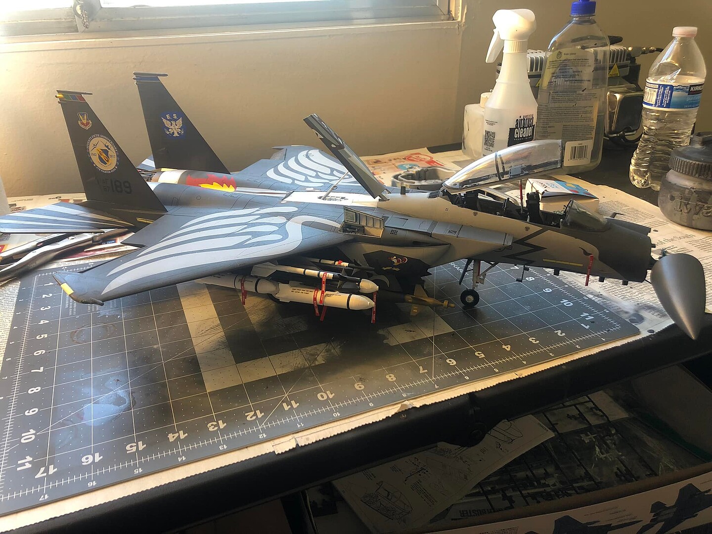 USAF F-15E Strike Eagle w/Bunker Buster Jet -- Plastic Model Airplane ...