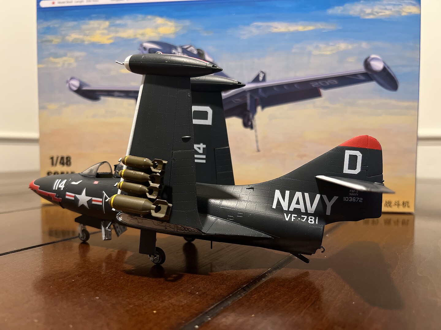 F9F2 Panther US Navy Fighter Aircraft -- Plastic Model Airplane Kit ...
