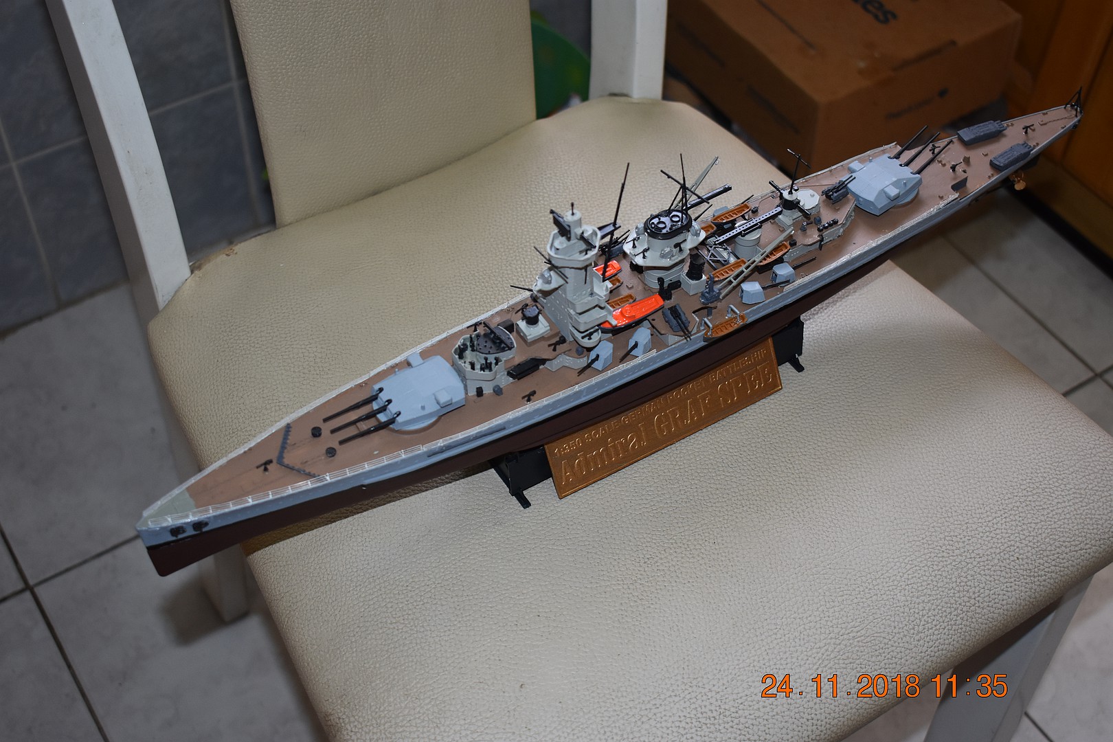 German Admiral Graf Spee Pocket Battleship -- Plastic Model Military ...