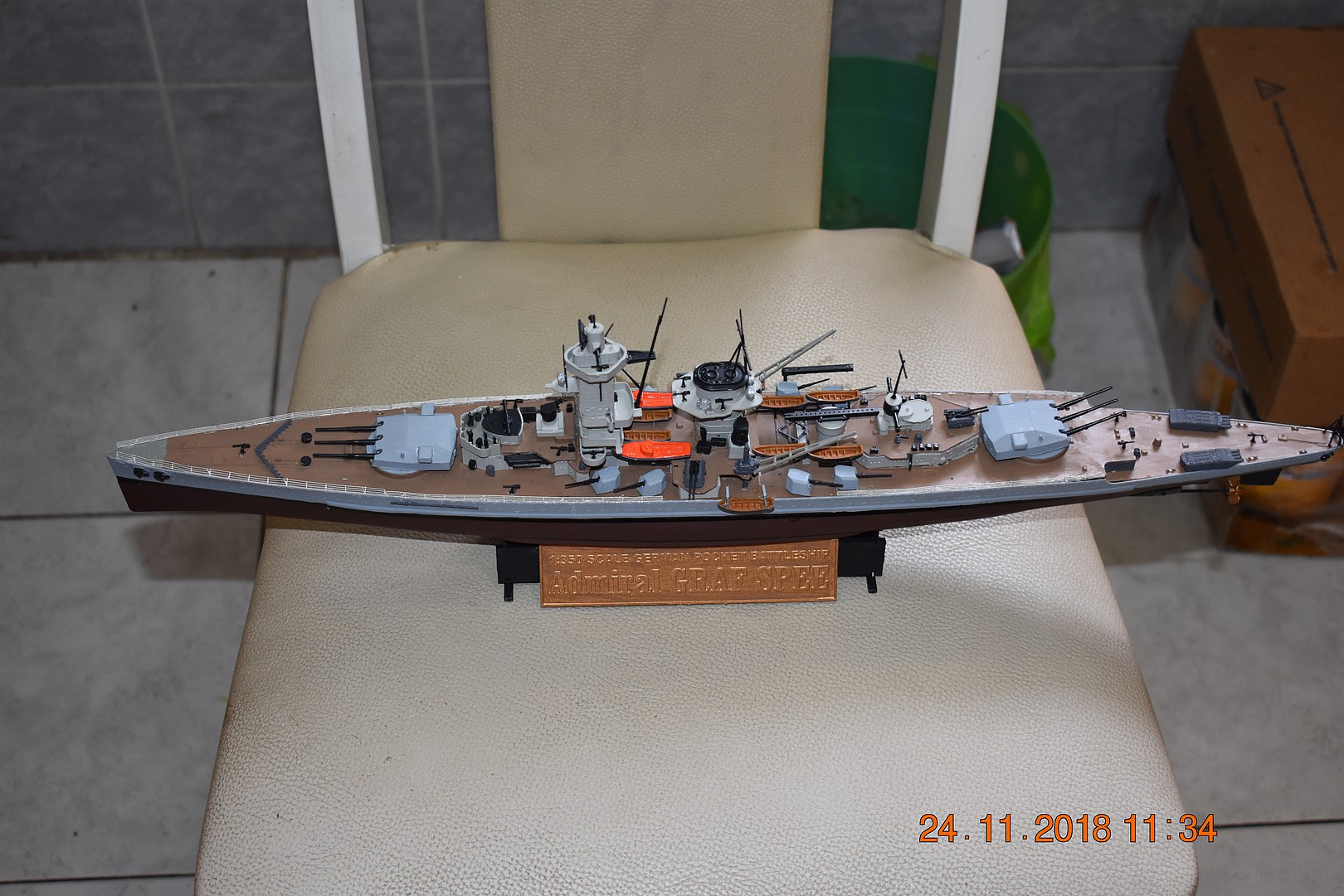 German Admiral Graf Spee Pocket Battleship -- Plastic Model Military ...