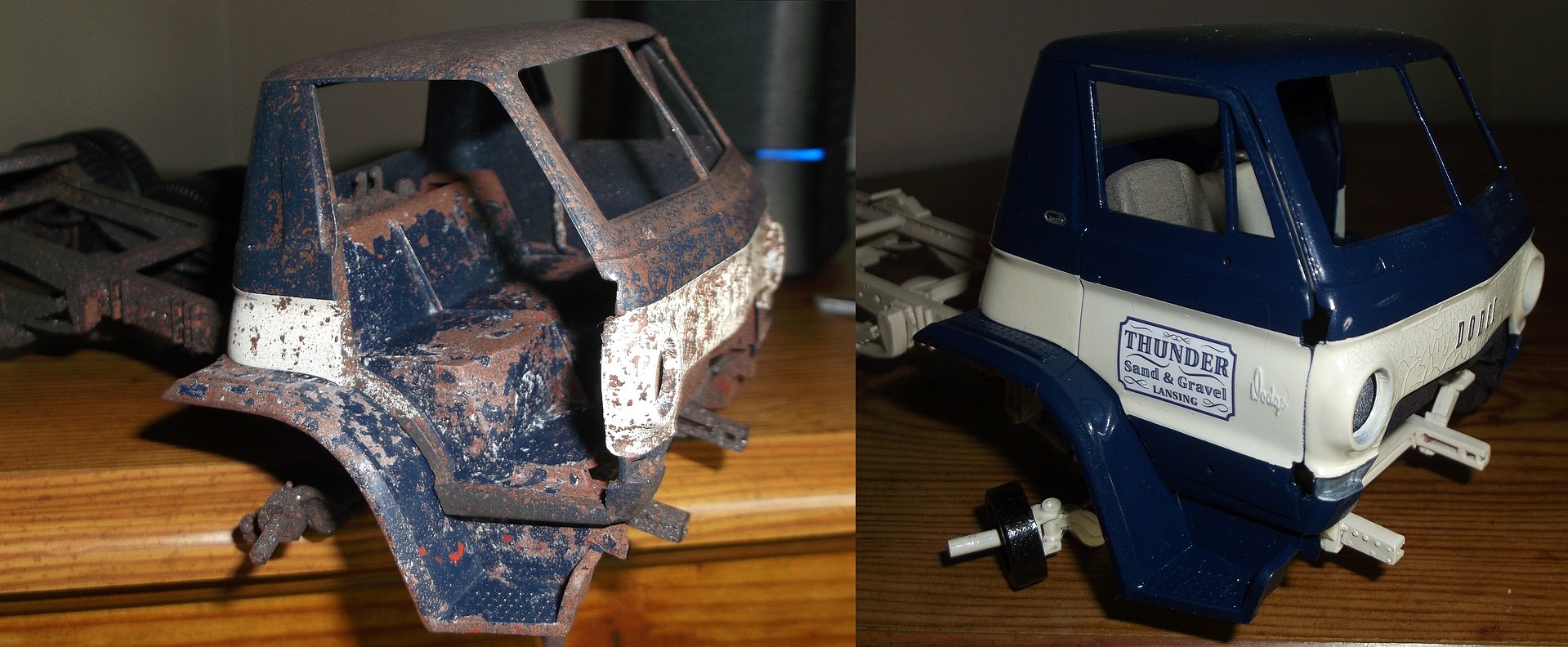 Dodge L700 Tractor with Shell Tanker -- Plastic Model Truck Kit -- 1/25 ...