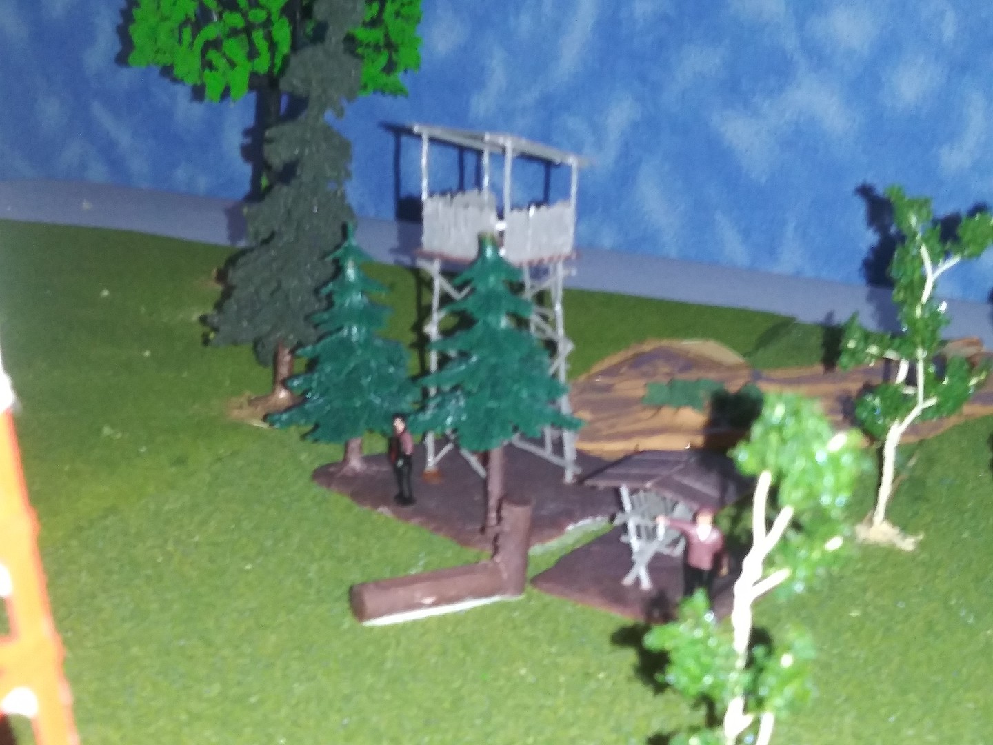 Ranger Lookout with Trees Built-Up -- HO Scale Model Railroad Building ...