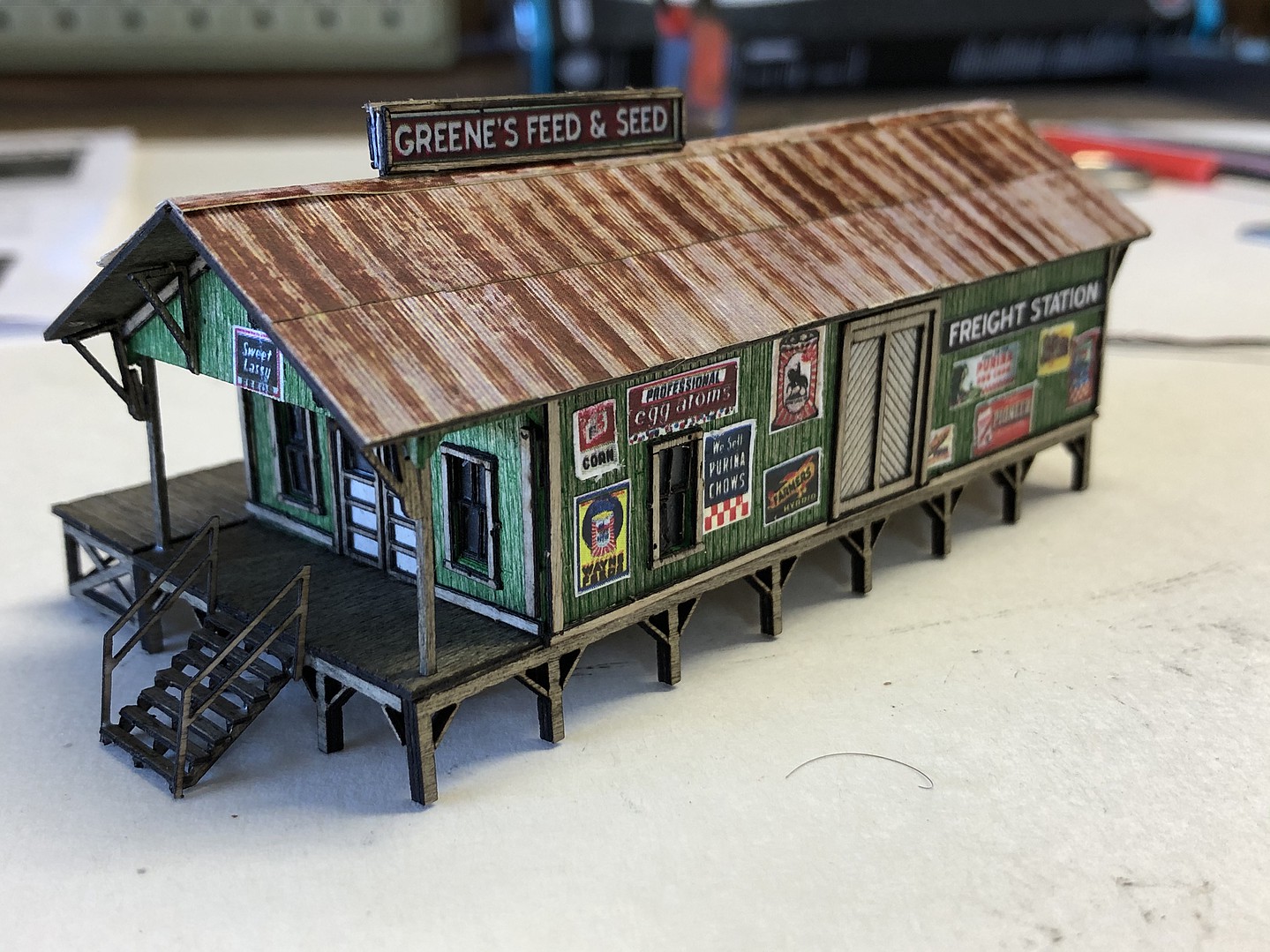 Greene's Feed & Seed - Laser-Cut Wood Kit -- N Scale Model Railroad ...