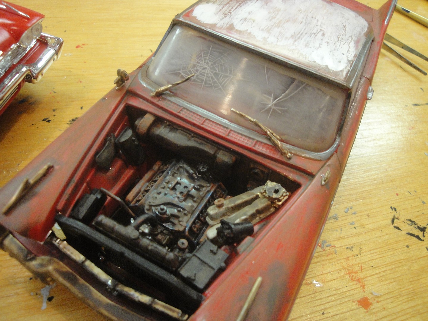 1958 Plymouth Christine Car (Red) -- Plastic Model Car Kit -- 1/25 ...